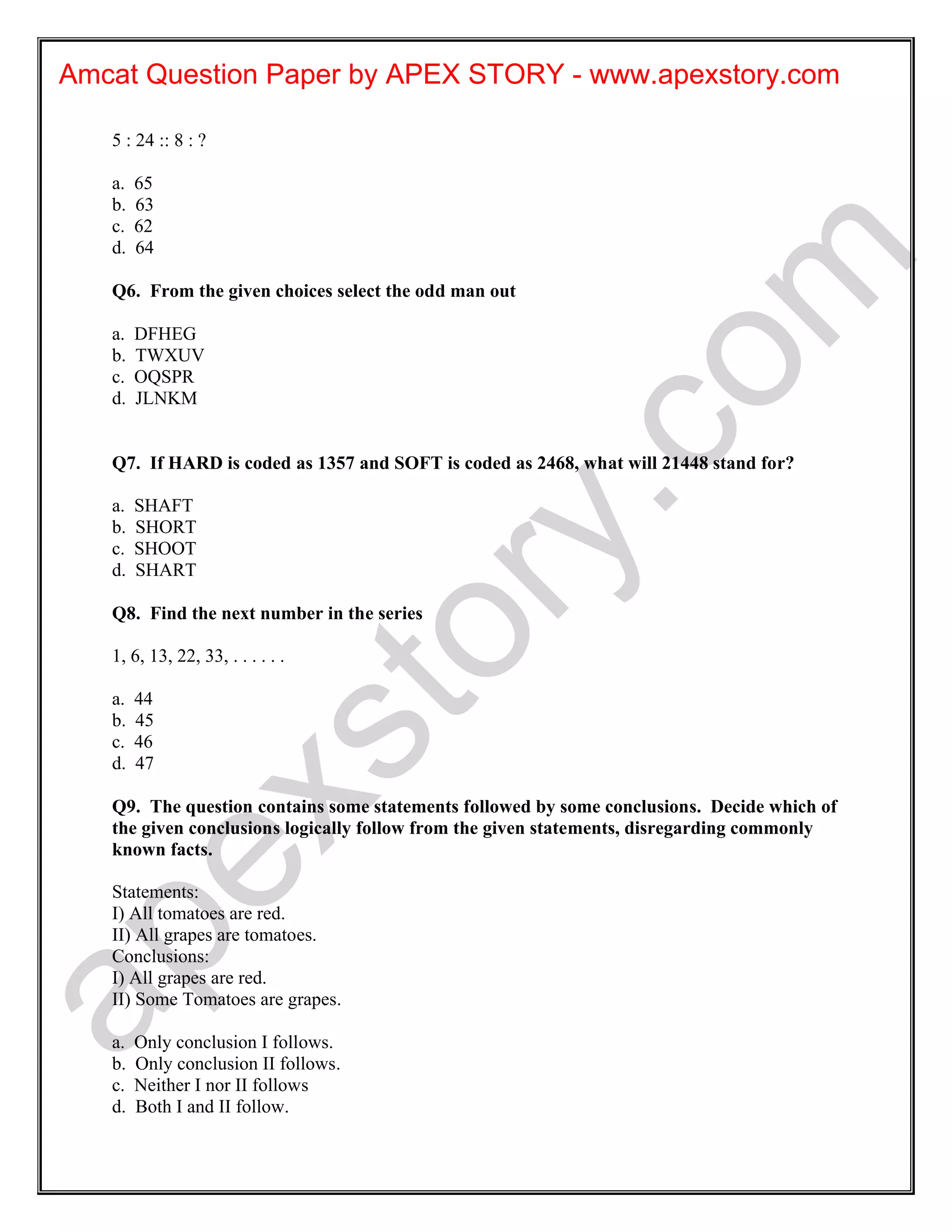 Amcat test-question-papers | PDF