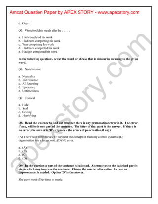 Amcat test-question-papers | PDF | Executive Leadership & Management ...