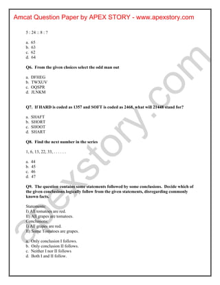 Amcat test-question-papers | PDF