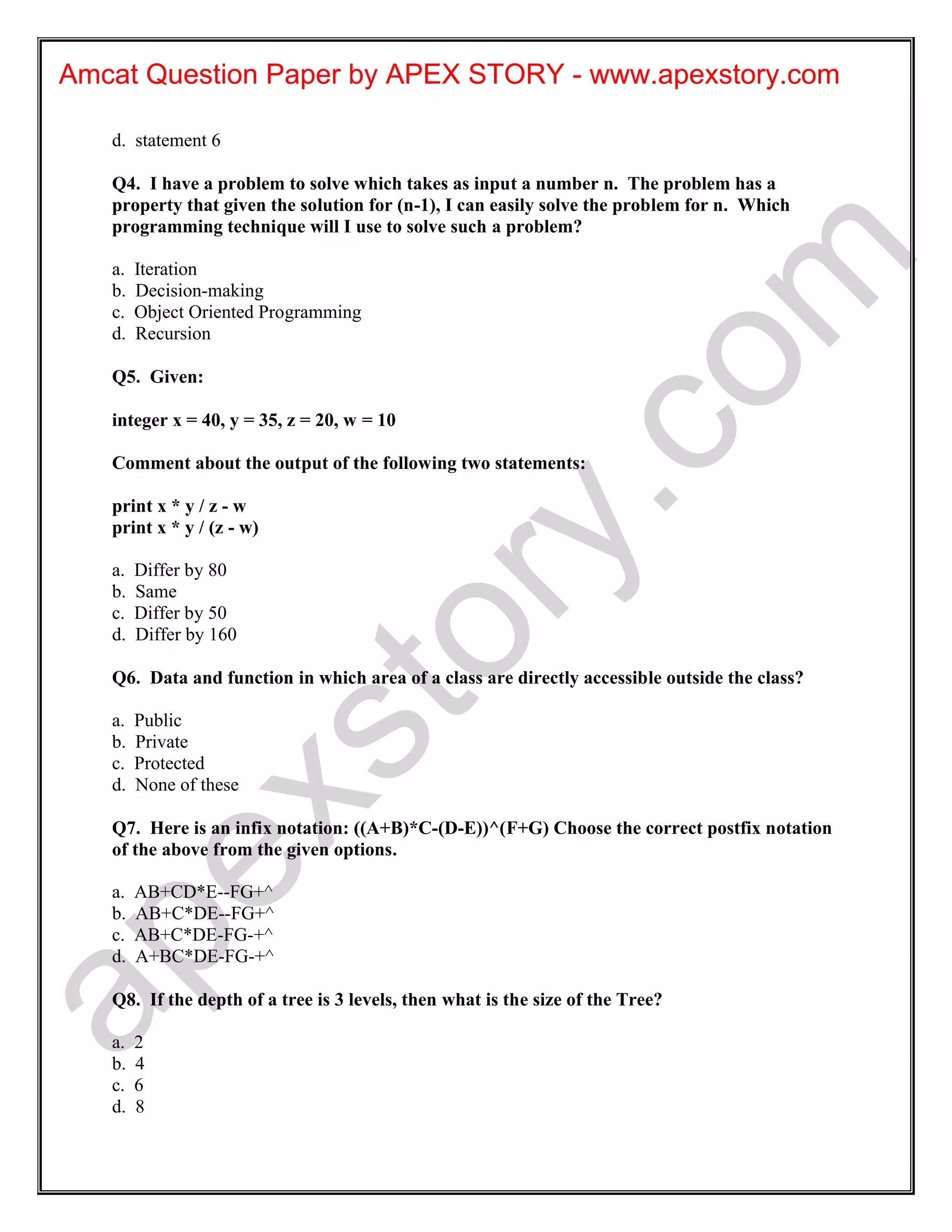 Amcat test-question-papers | PDF