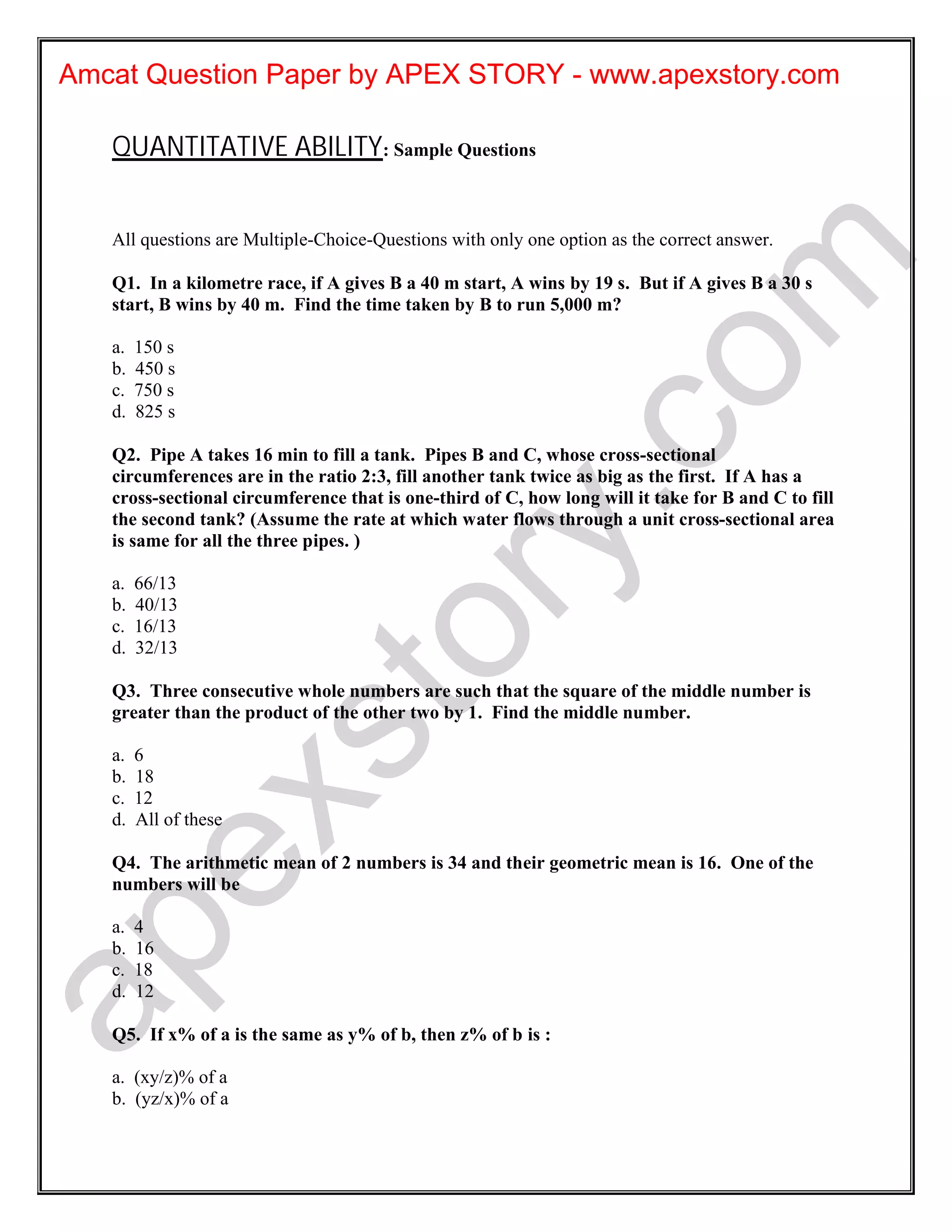 Amcat test-question-papers | PDF
