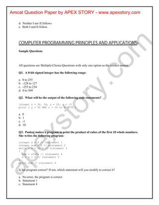 Amcat test-question-papers | PDF
