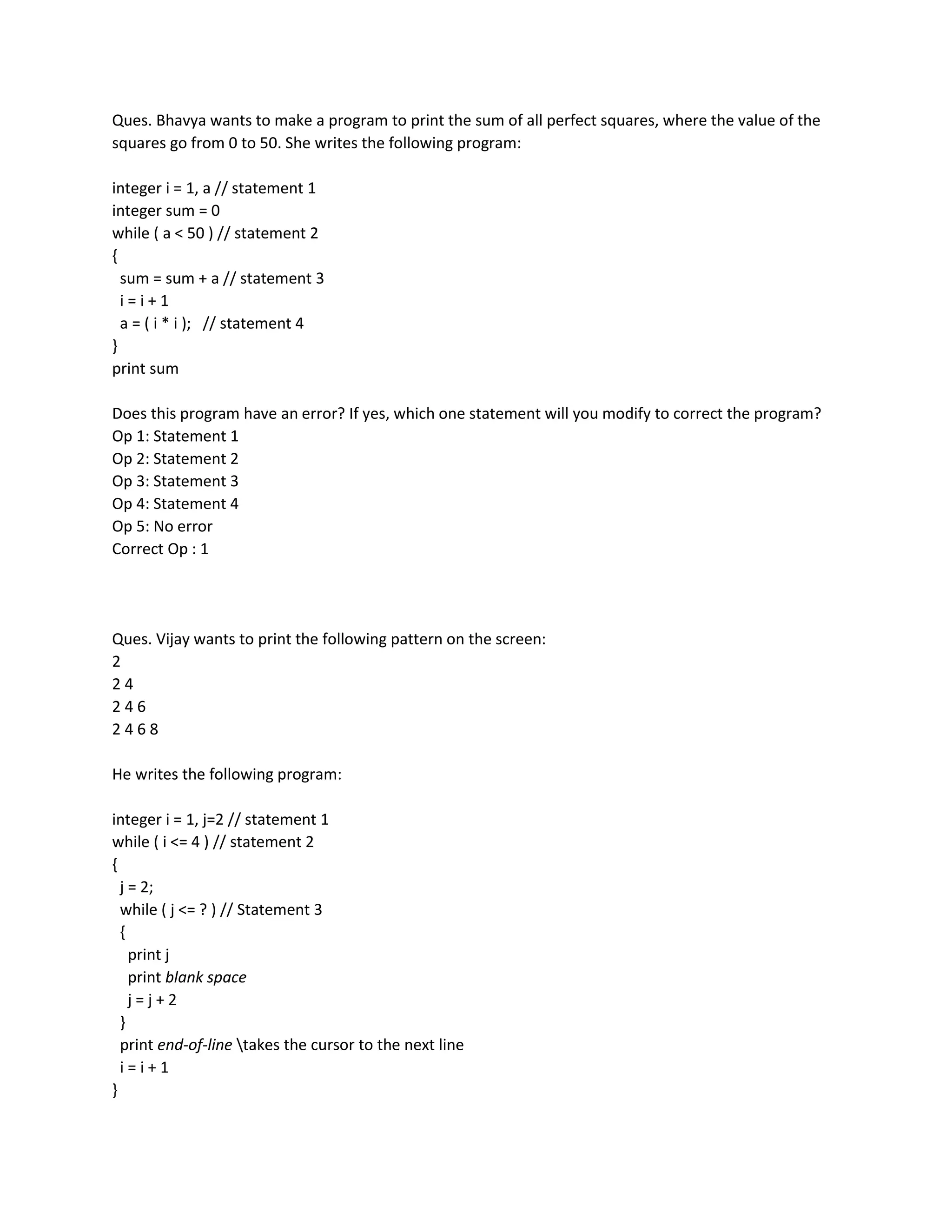 AMCAT_Computer Programming questions and ans | PDF