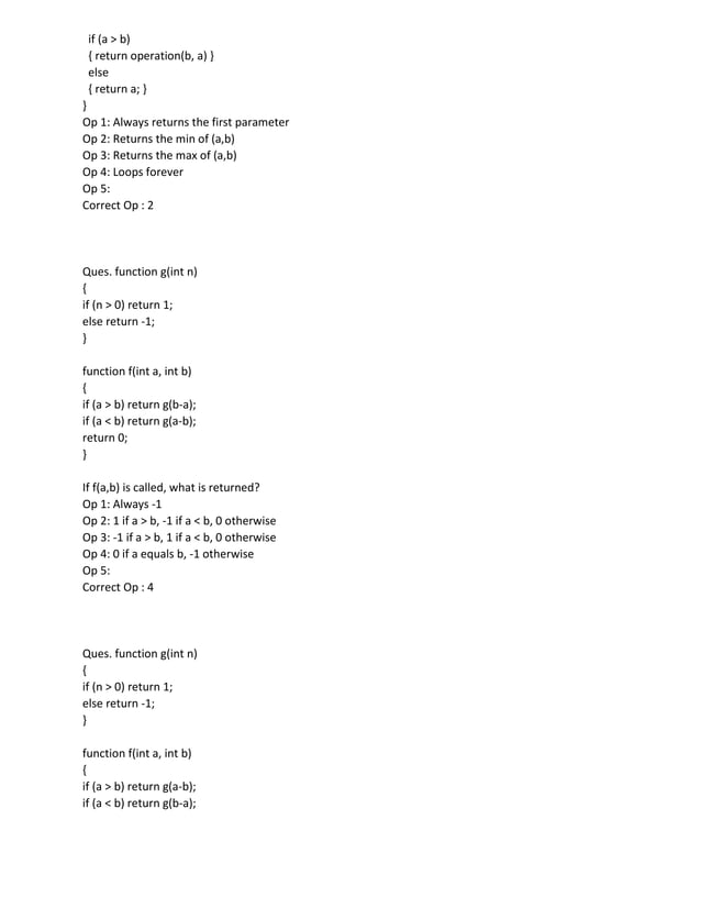 AMCAT_Computer Programming questions and ans | PDF