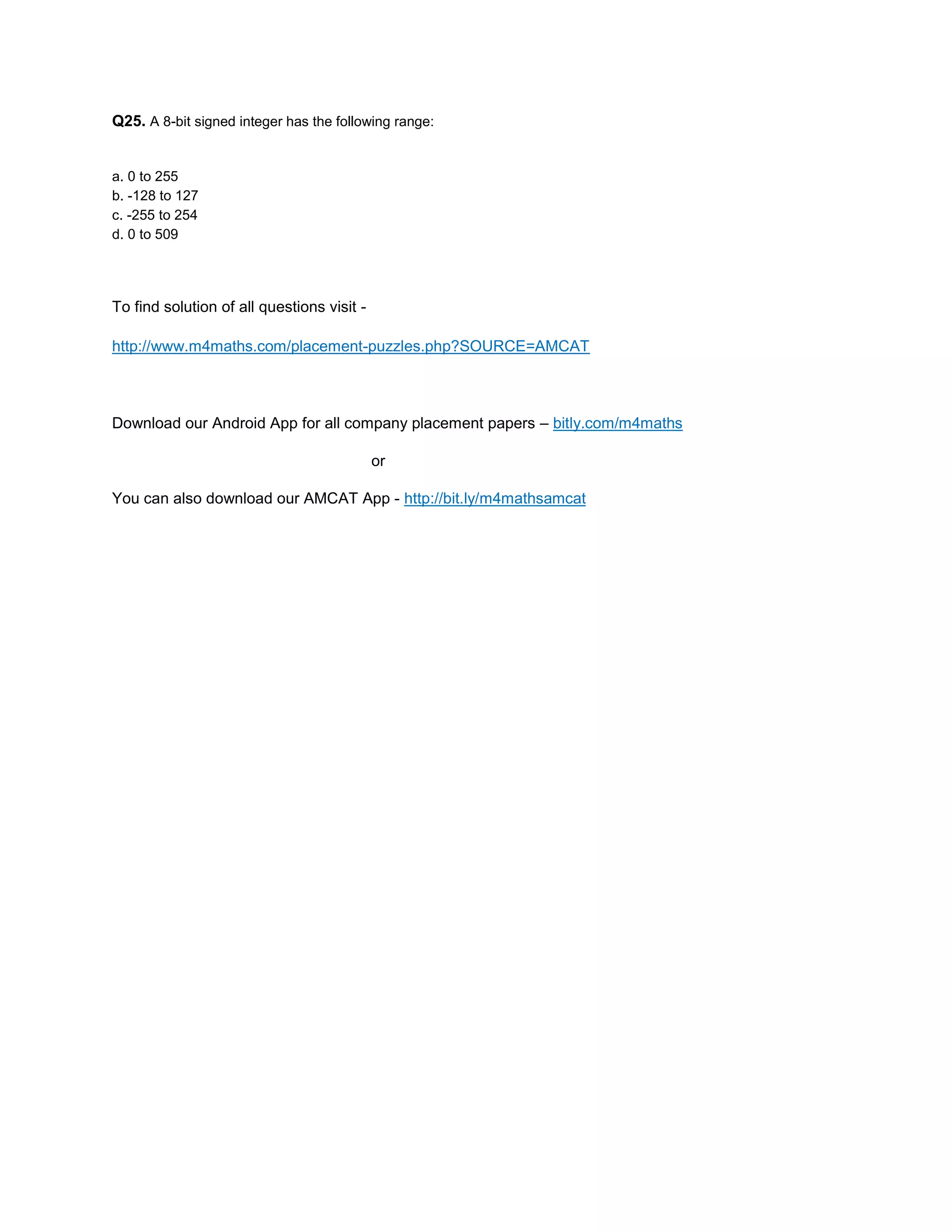 Amcat placement questions | PDF