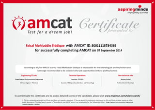 AMCAT Score | PDF