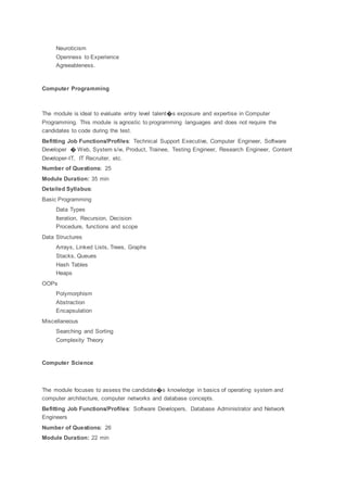 Amcat syllabus | DOCX | Computing | Technology & Computing