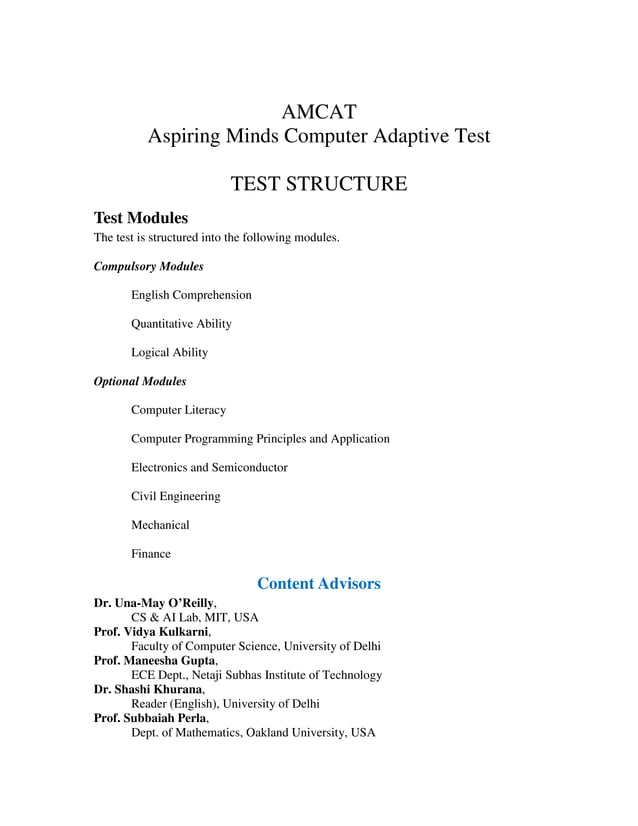 Amcat test syllabus | PDF