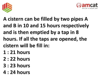 AMCAT time work pipes cisterns | PPT