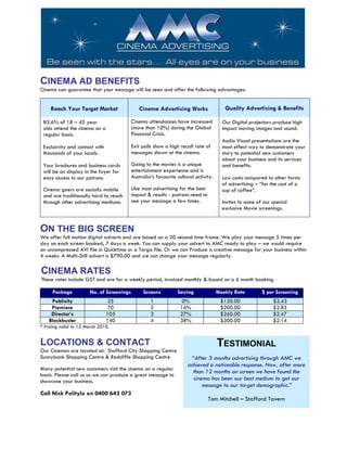 AMC Cinema Advertising 2010 | PDF
