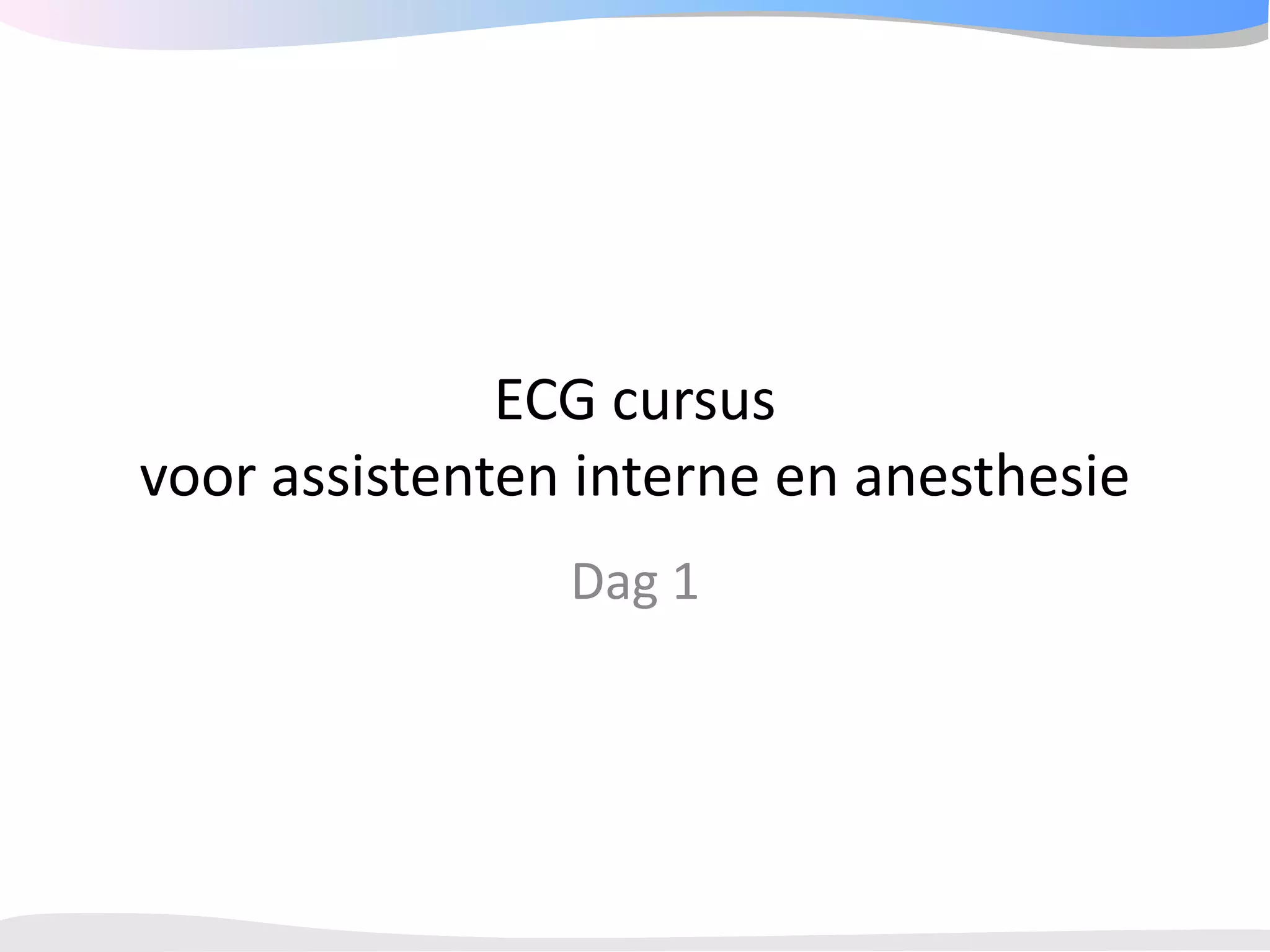 ECGpedia ECG course part I: Basic electrocardiography | PPT