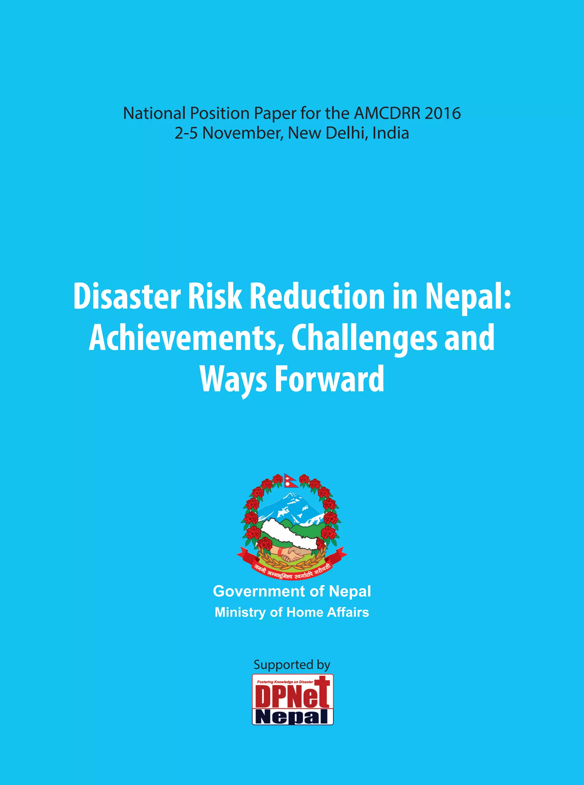AMCDRR 2016 Nepal Disaster Report | PDF