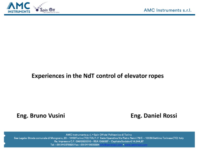 NdT inspection of wire ropes for elevators | PPT