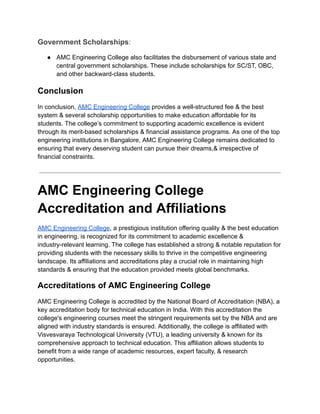 Admission Process at AMC Engineering College | PDF