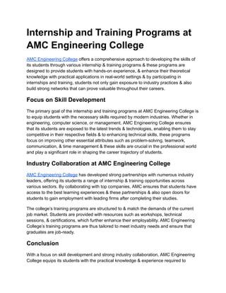 Admission Process at AMC Engineering College | PDF