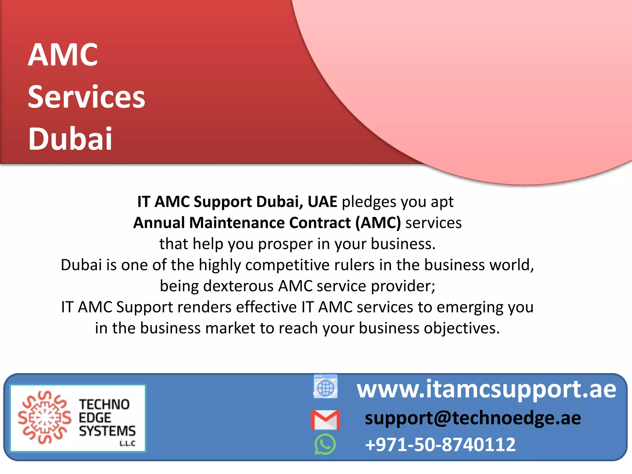 Amc services dubai | PPTX | IT and Internet Support | Internet