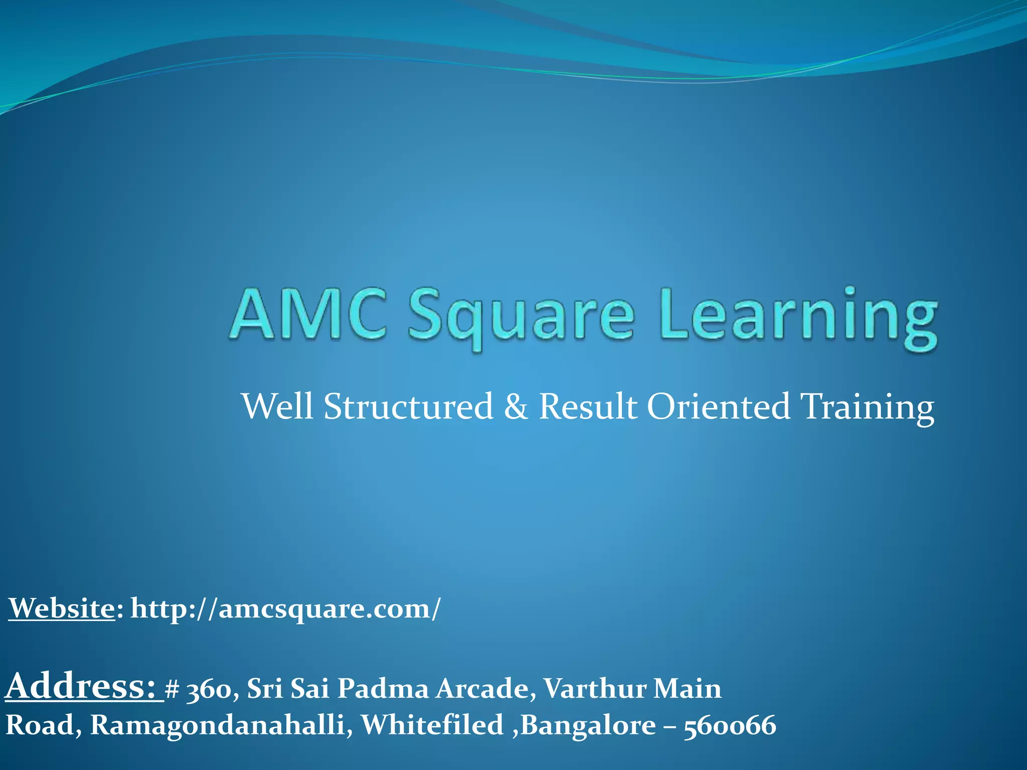Amc Square Learning | PPTX