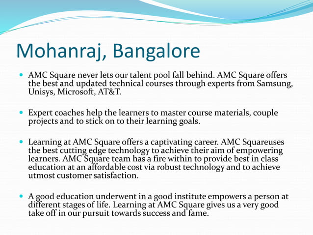 Amc Square Learning | PPTX
