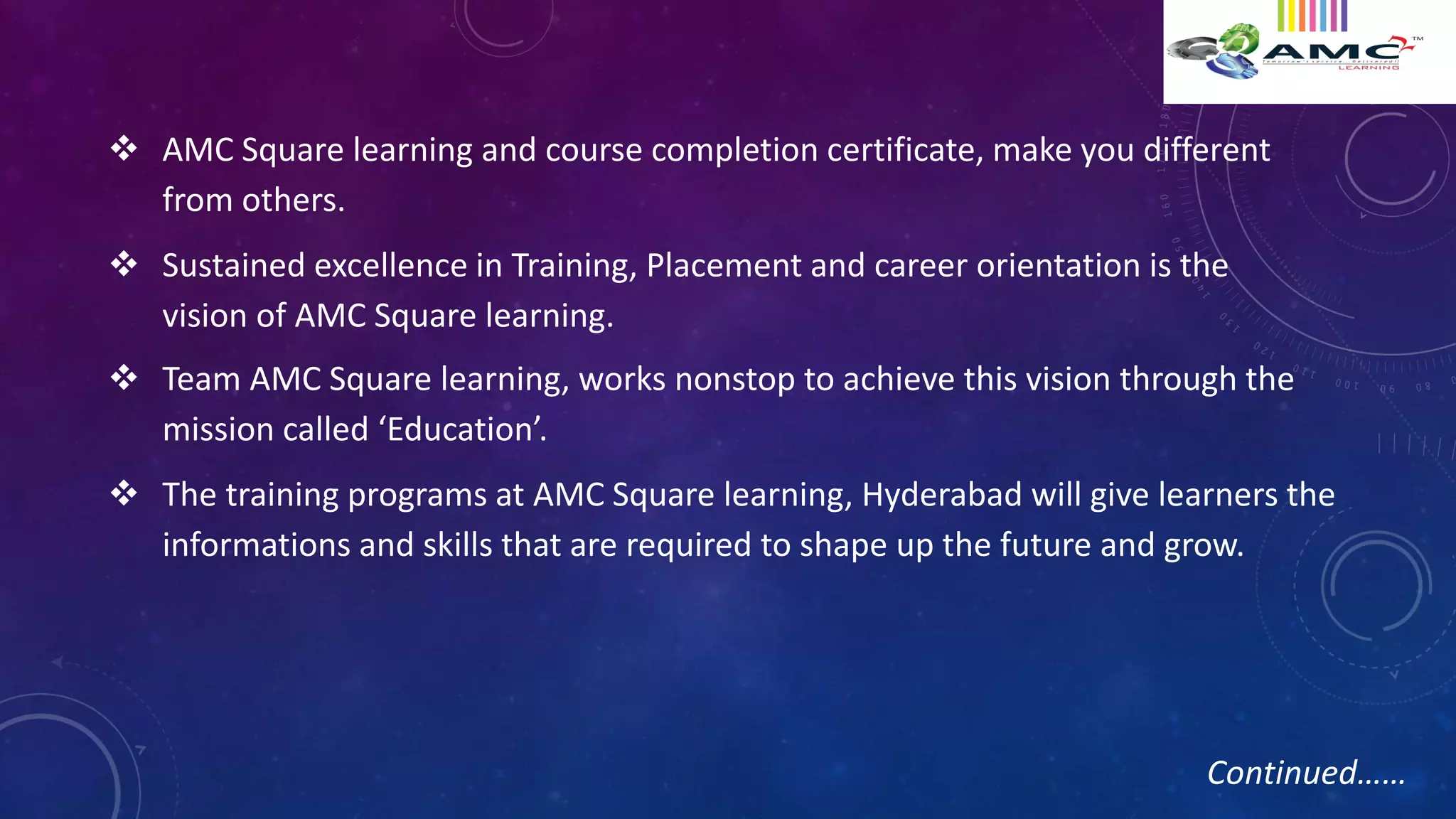 AMC SQUARE LEARNING, HYDERABAD Reviews | PPT