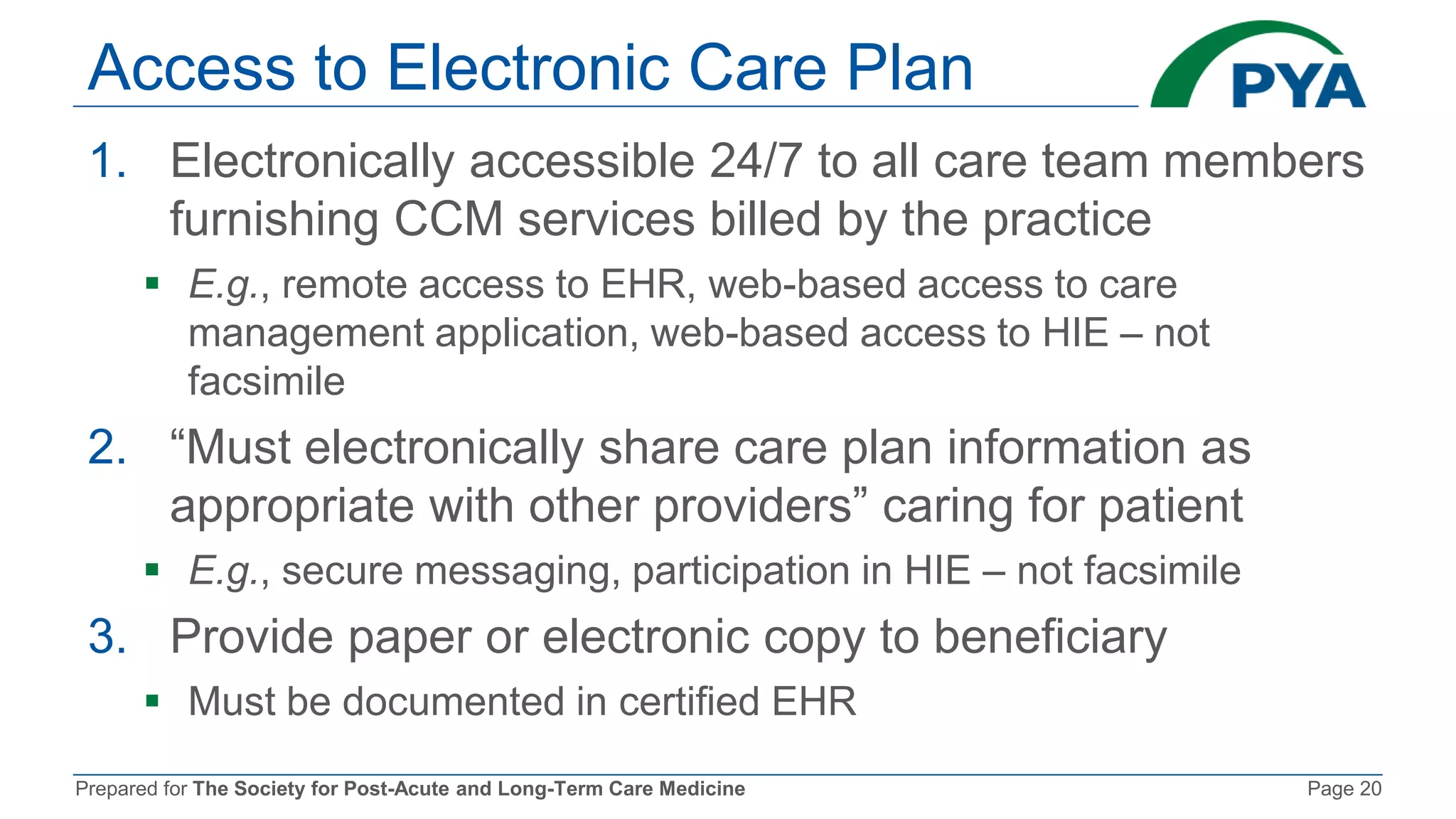 Chronic Care Management in Post-Acute/LTC Setting | PPT