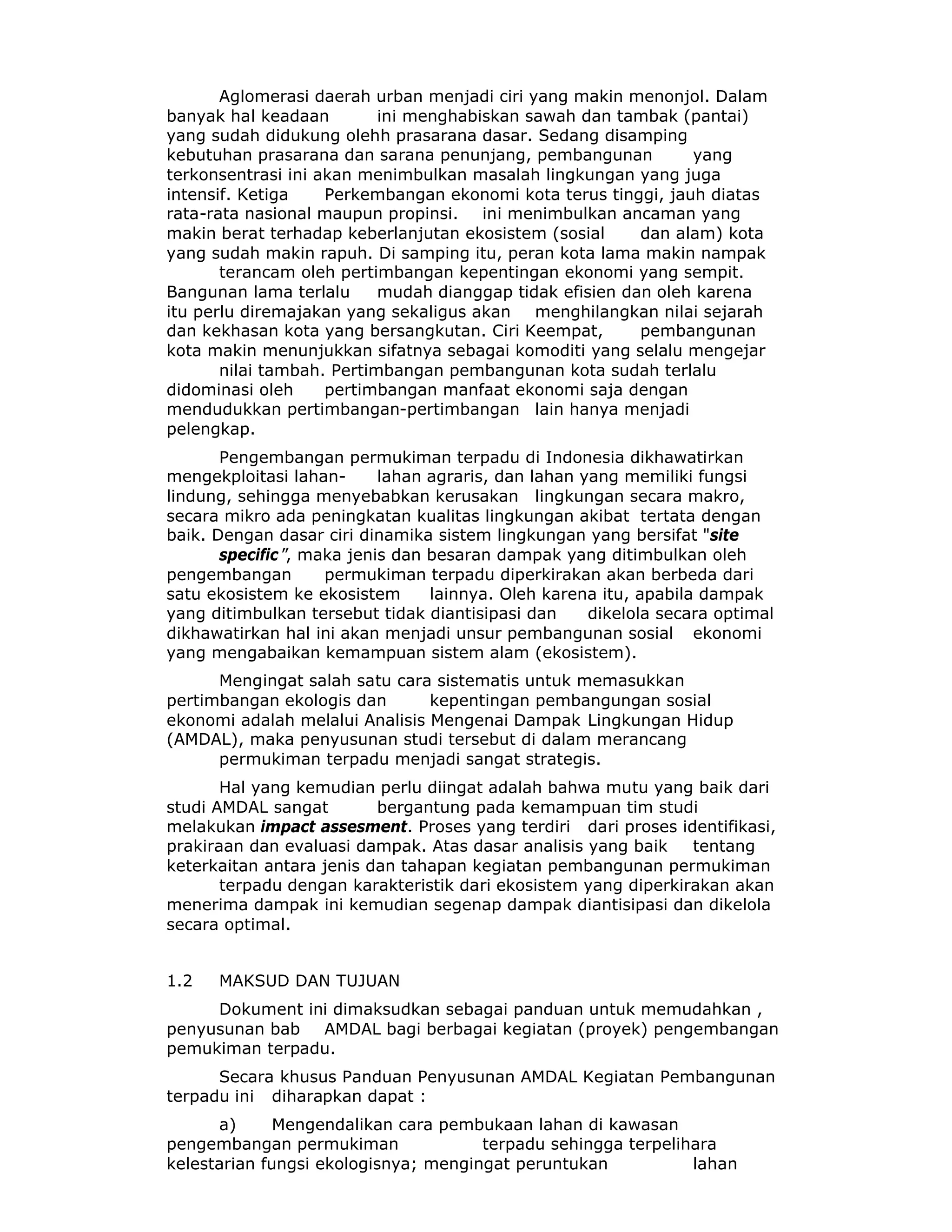 Amdal pembangunan-permukiman | PDF