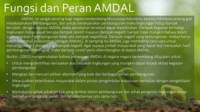 AMDAL (ANALISIS MENGENAI DAMPAK LINGKUNGAN) ppt | PPTX