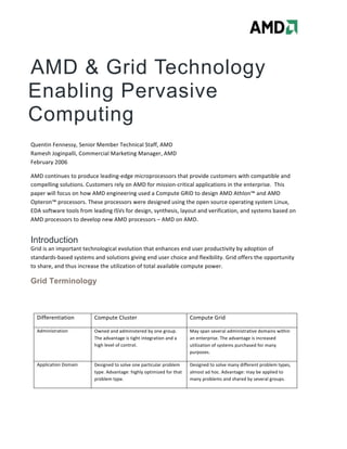 AMD & Grid Technology Enabling Pervasive Computing | PDF | Operating ...