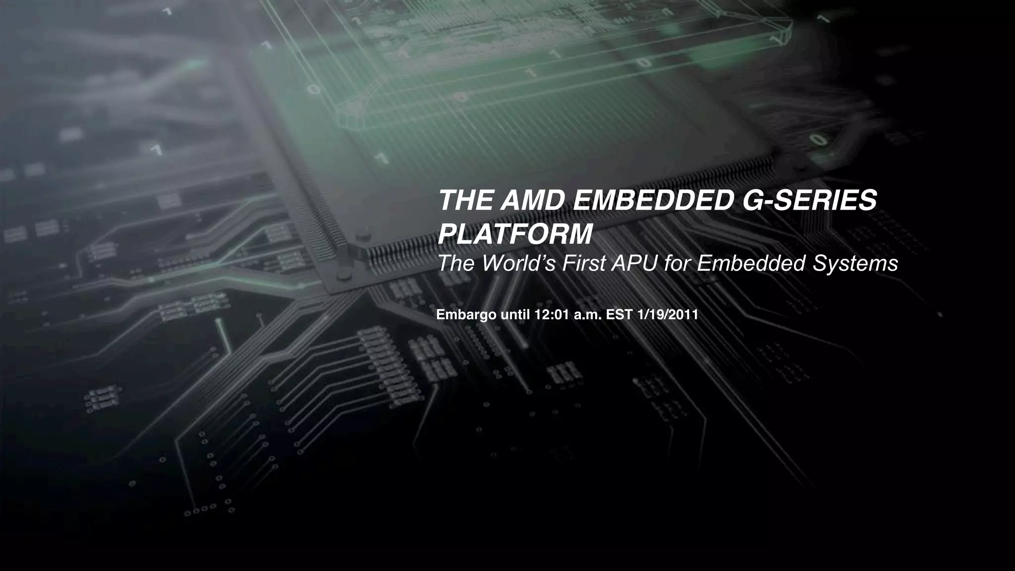 AMD Embedded G-Series Press Presentation | PDF