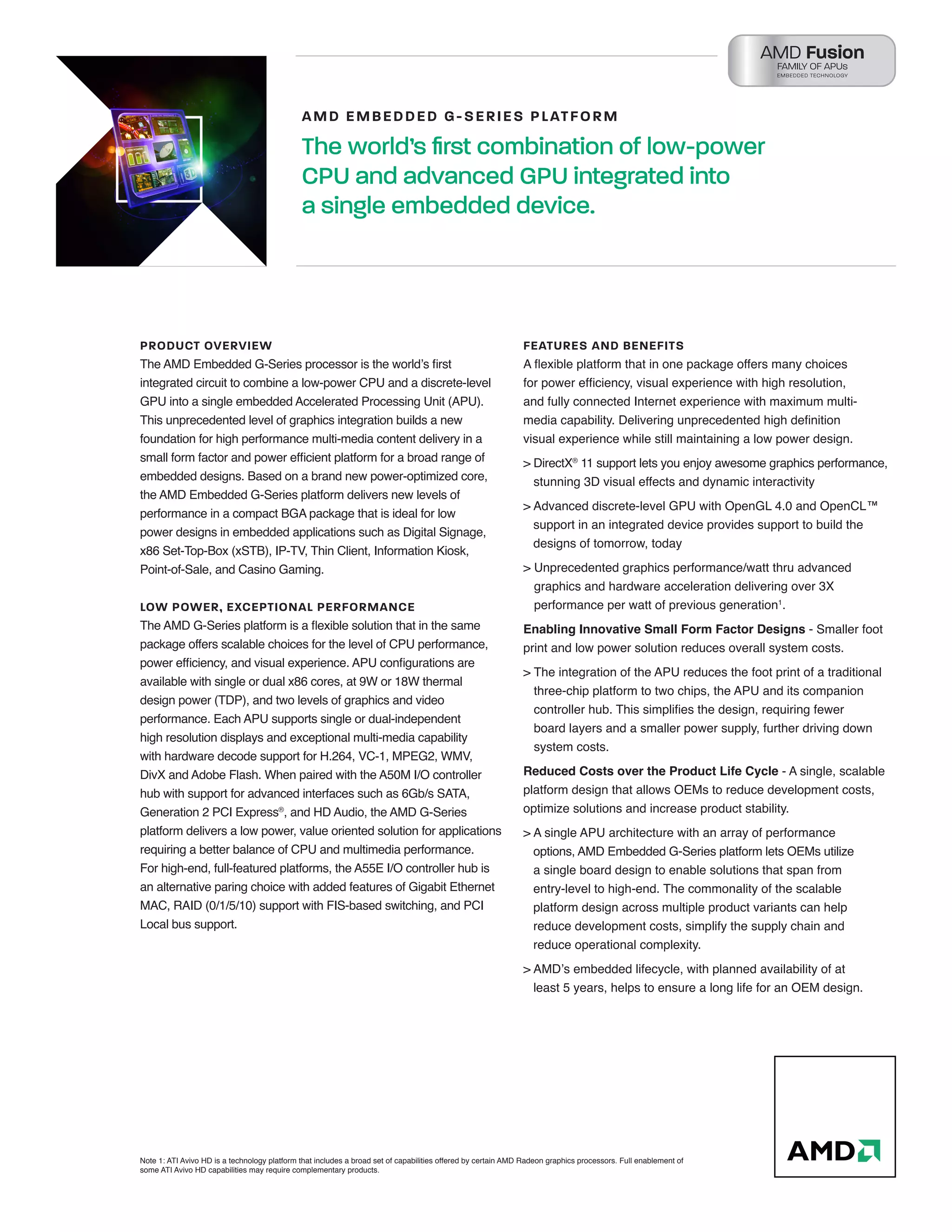 AMD Embedded G-Series Product Page | PDF