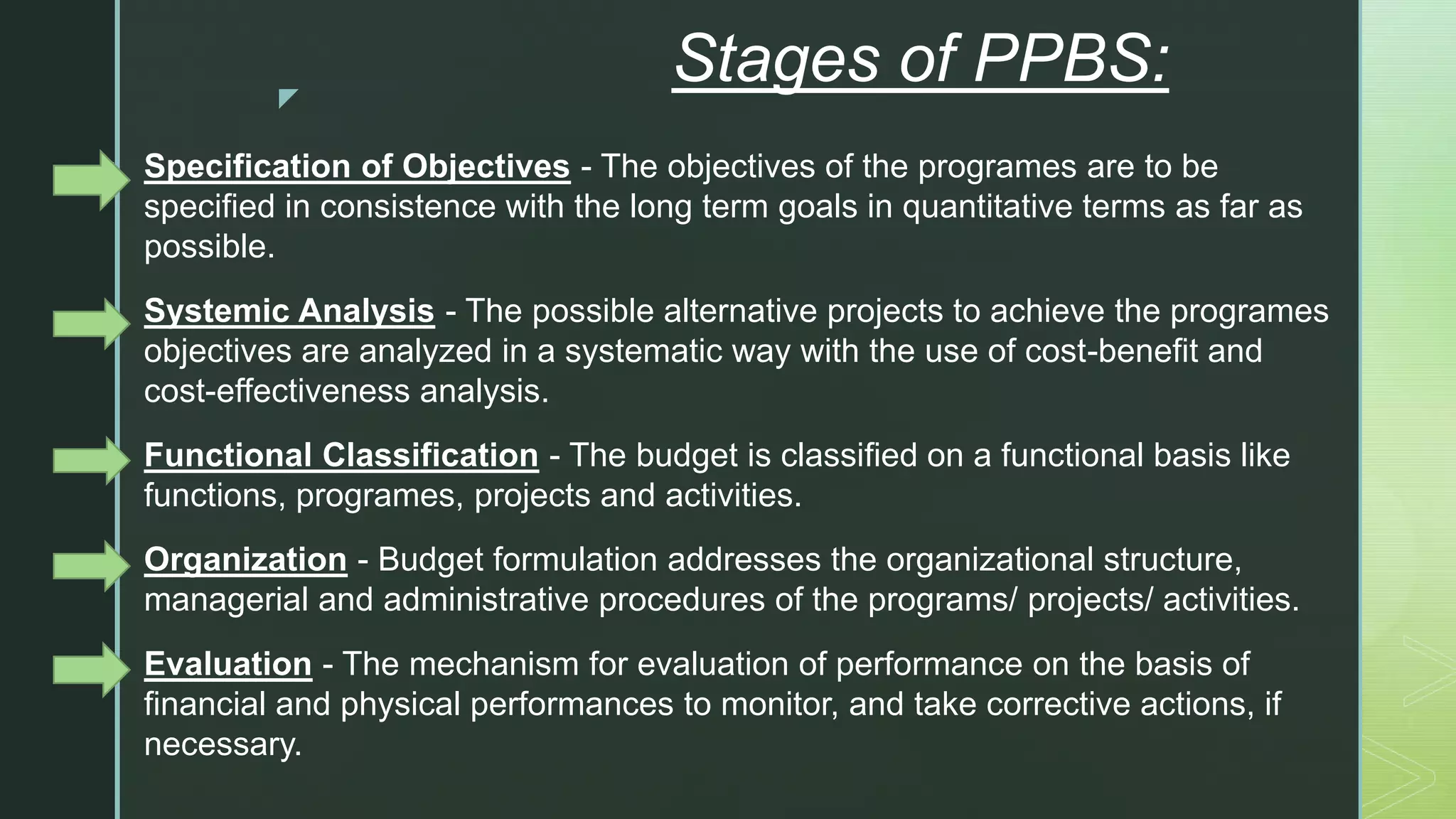 stages of planning, programming and budgeting system (ppbs) | PPTX