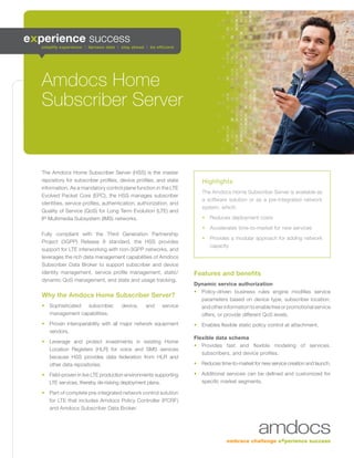 Amdocs home-subscriber-server | PDF