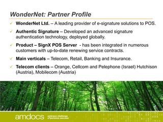 Amdocs WonderNet joint value proposition for Telecom retail store ...