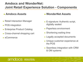 Amdocs WonderNet joint value proposition for Telecom retail store | PPTX | Business Utilities ...