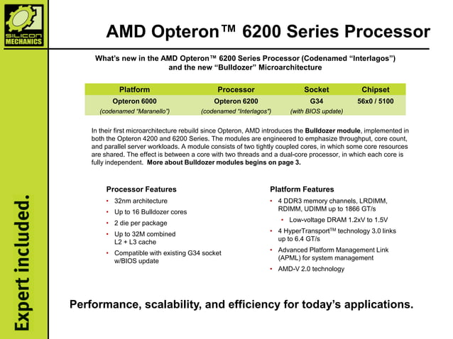AMD Opteron™ 6200 Series Processor Guide, Silicon Mechanics | PPT