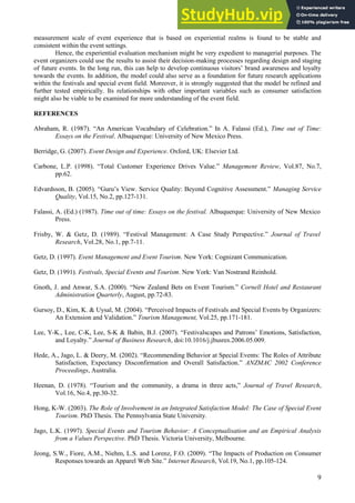 A Measurement Model Of Visitor S Event Experience Within Festivals And ...