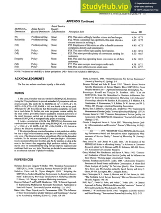 A Measure Of Service Quality For Retail Stores Scale Development And ...