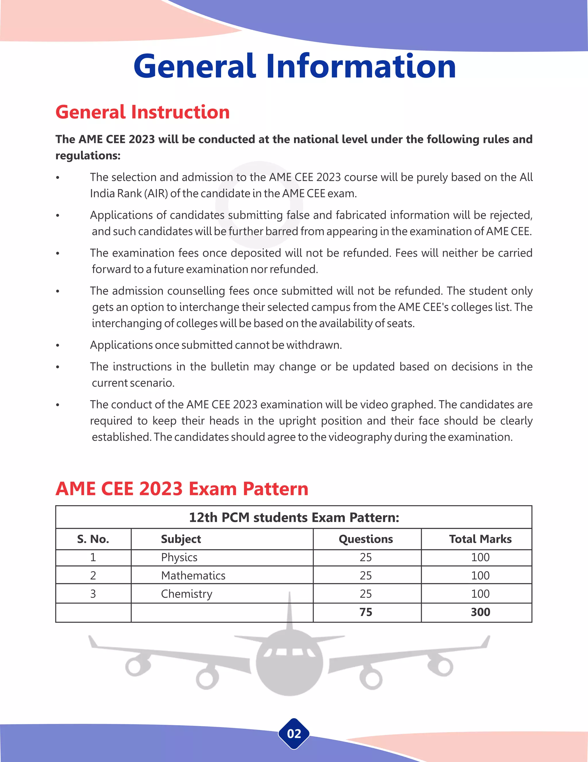 AME CEE 2023 ENTRANCE EXAM | PDF