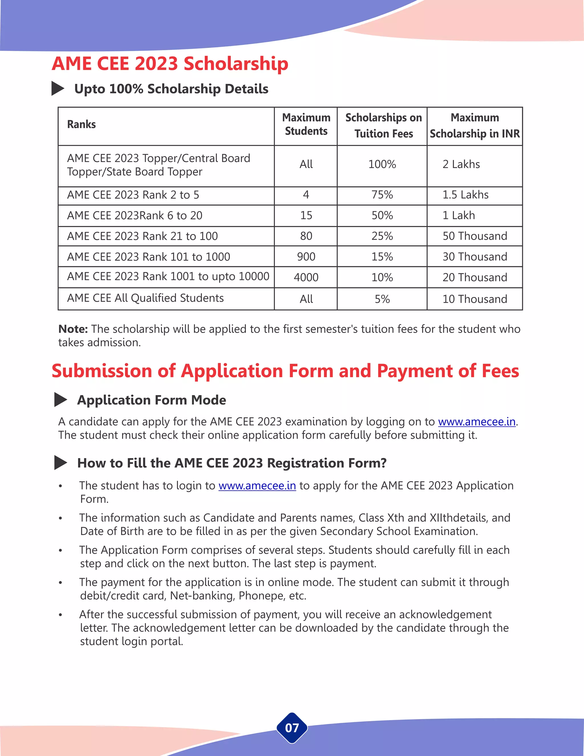 AME CEE 2023 ENTRANCE EXAM | PDF