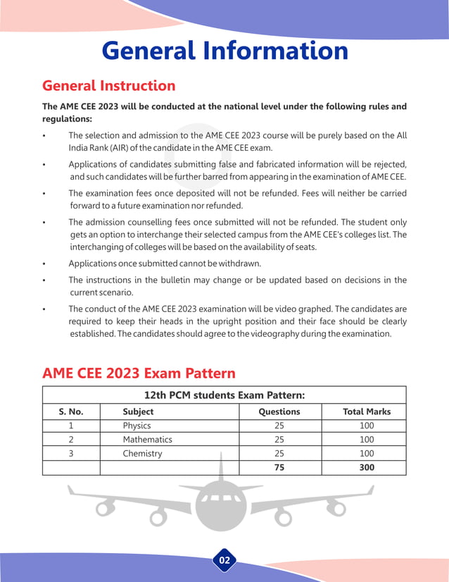 AME CEE 2023 ENTRANCE EXAM | PDF