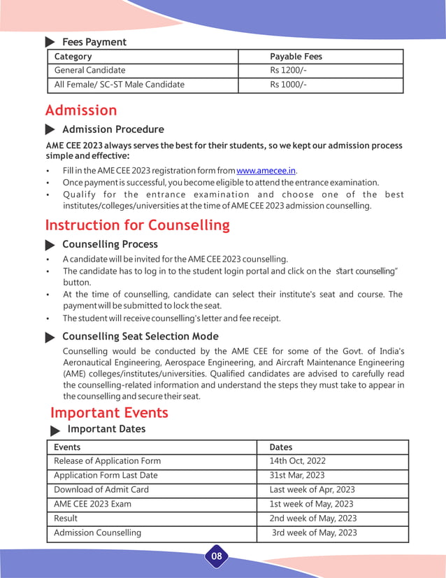 AME CEE 2023 ENTRANCE EXAM or TEST | PDF