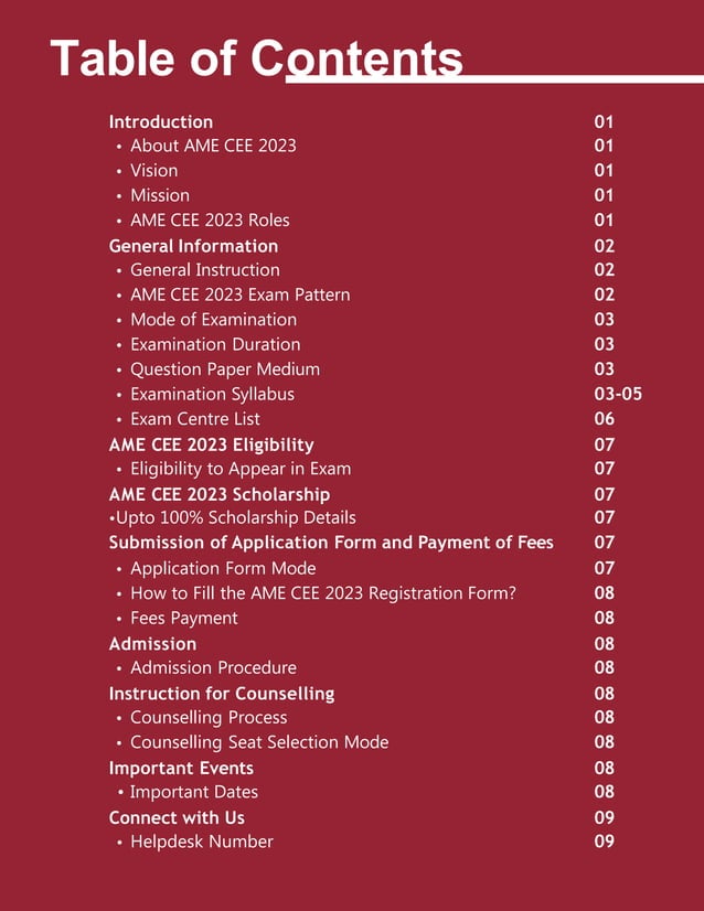 AME CEE 2023 ENTRANCE EXAM or TEST | PDF