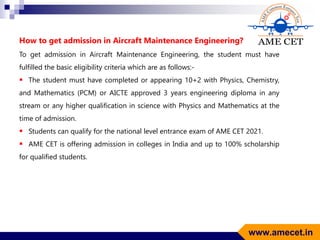 Aircraft Maintenance Engineering Common Entrance Test - AME CET India | PDF