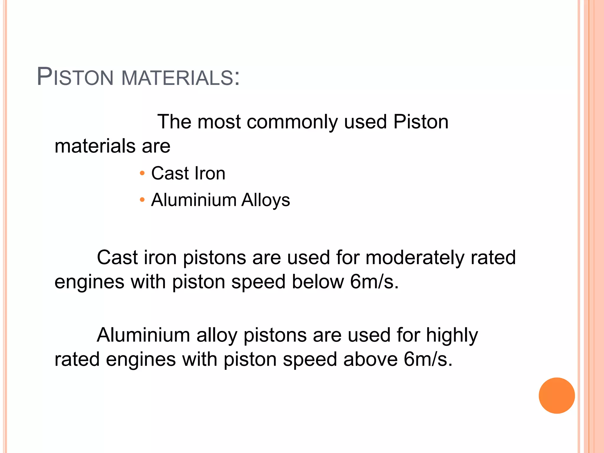 piston material selection | PPTX