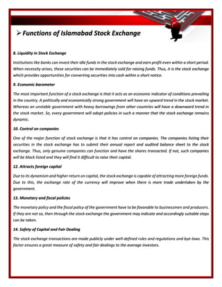 Islamabad Stock Exchange assignment | PDF
