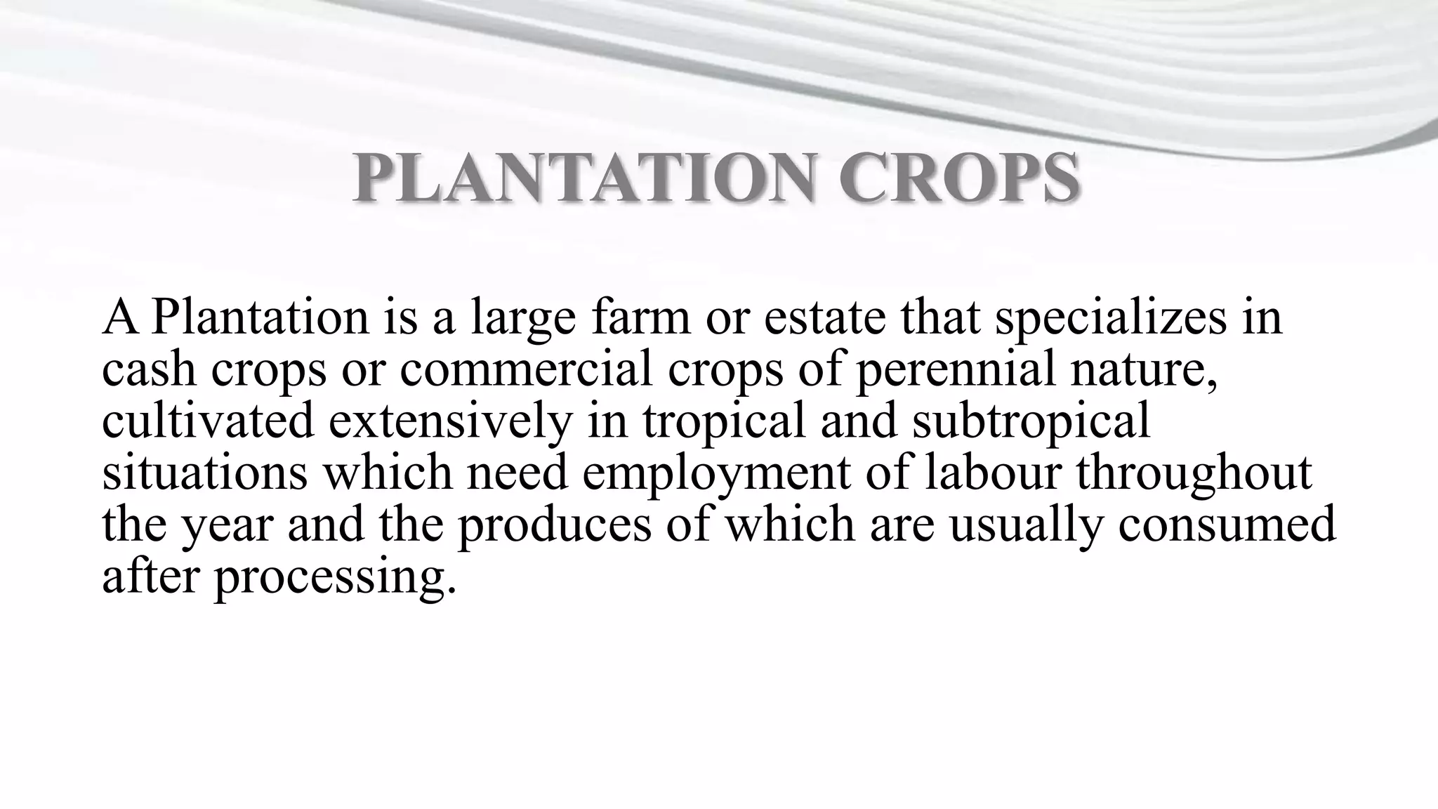 SCOPE, IMPORTANCE AND CONSTRAINTS OF PLANTATION CROP PRODUCTION | PPTX