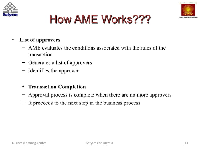 Ame in oracle hrms | PPT | Computing | Technology & Computing
