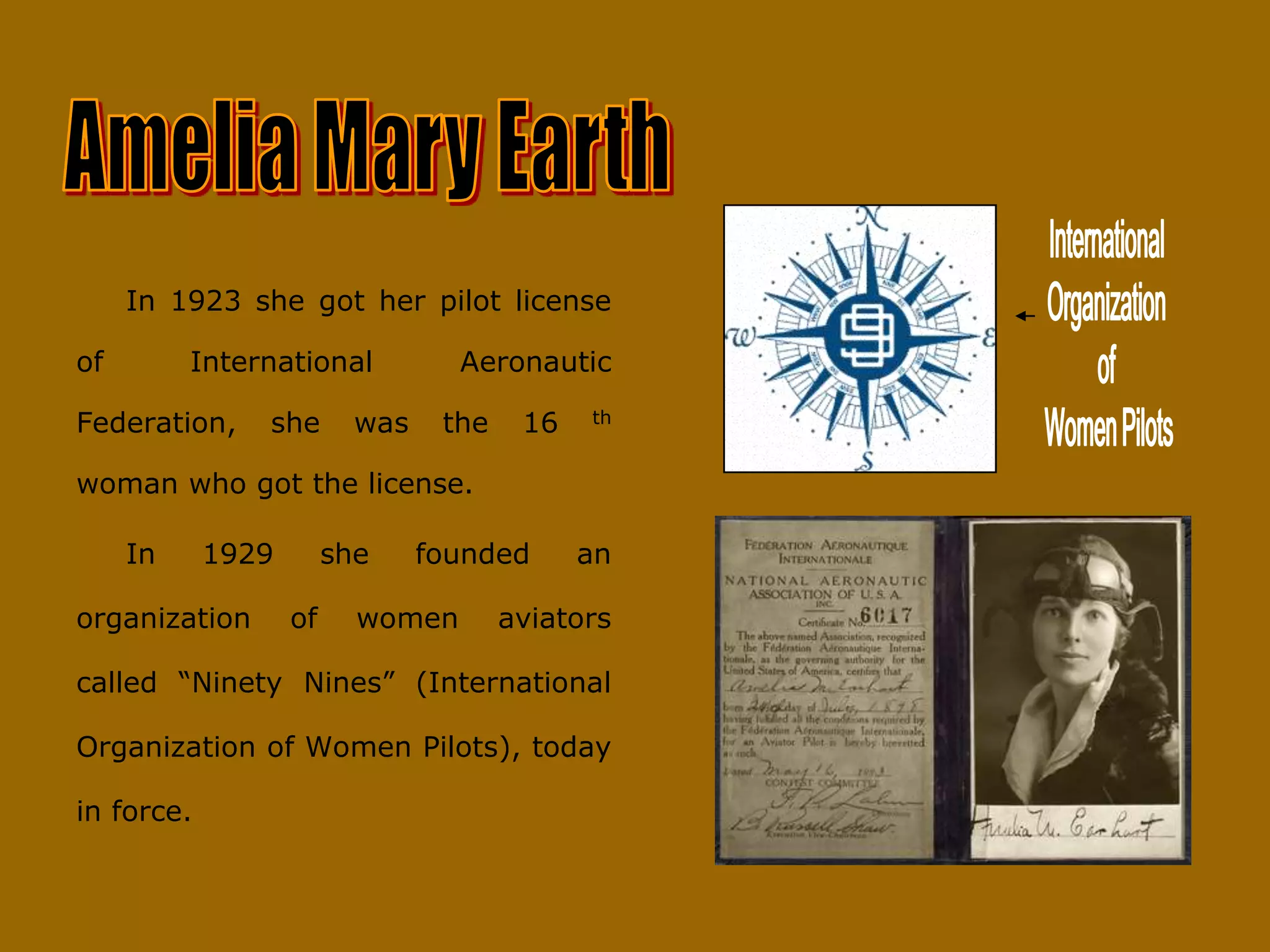 The memorable life of Amelia Earhart | PPT