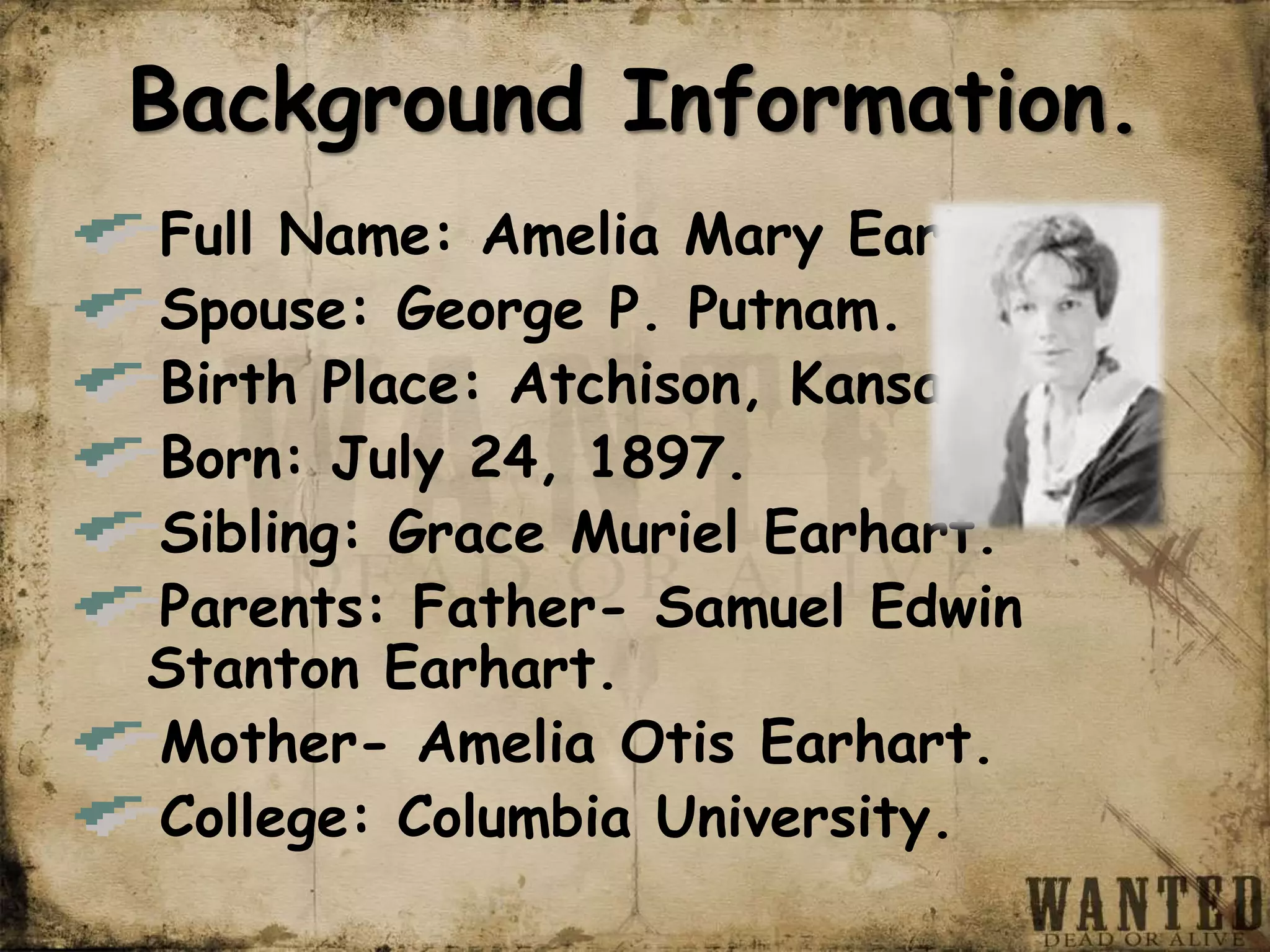 Amelia earhart. | PPTX