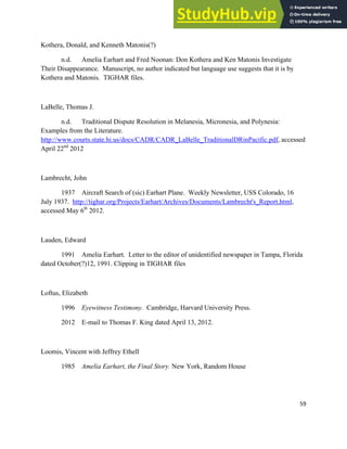 AMELIA EARHART IN THE MARIANAS A CONSIDERATION OF THE EVIDENCE | PDF
