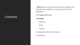 What does it mean to be information literate for an autistic person in ...